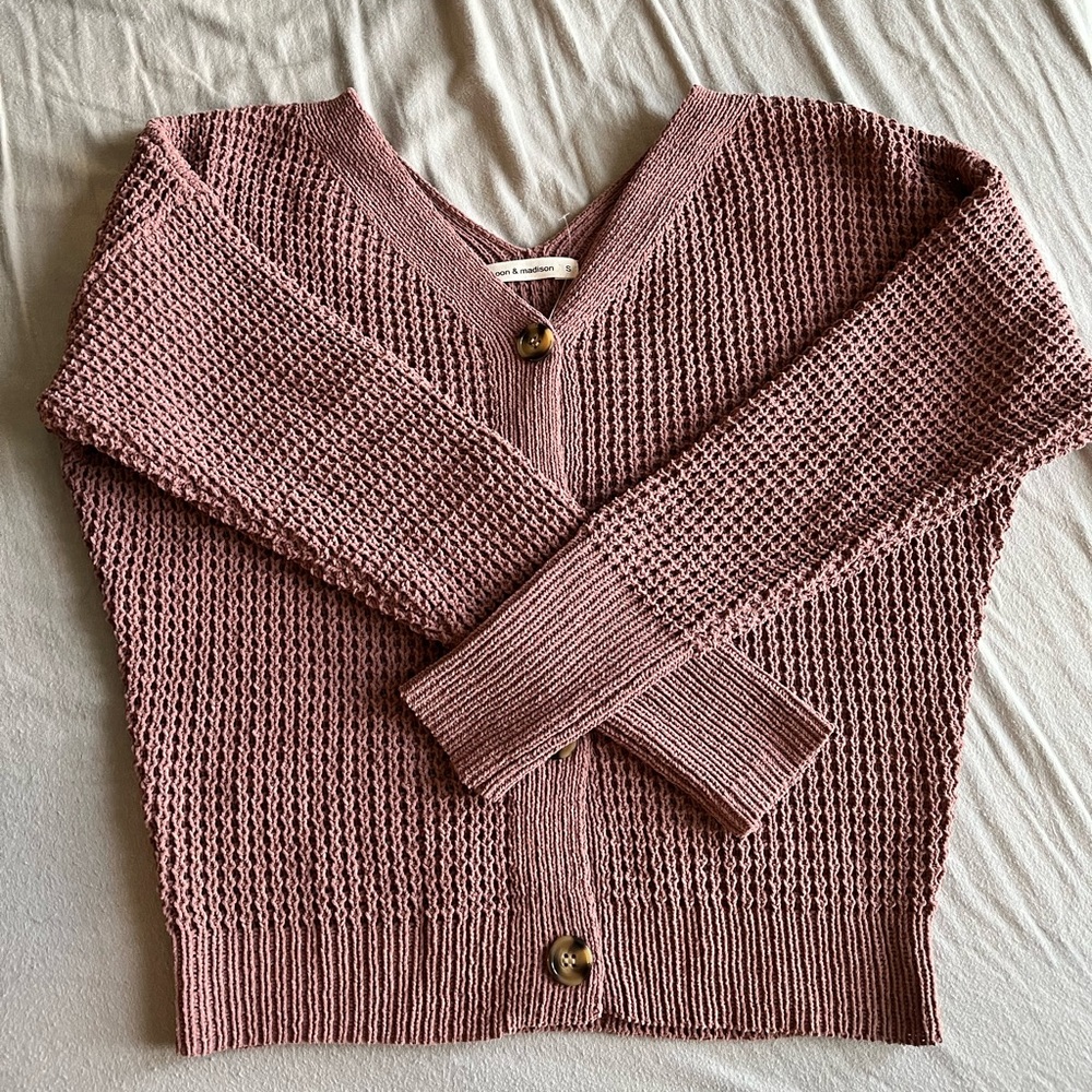 Moon And Madison Cropped Cardigan - Gem